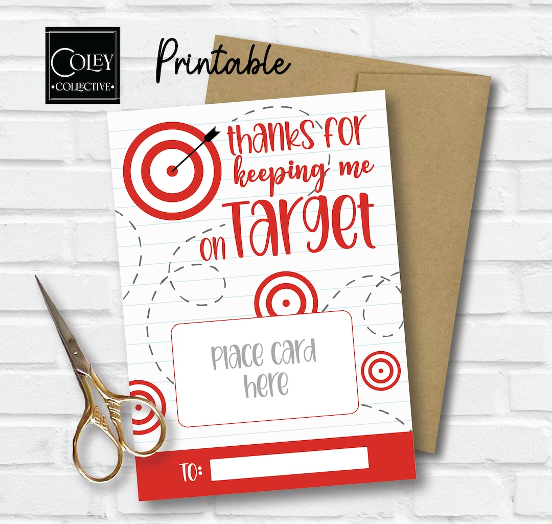 PRINTABLE Teacher Target Gift Card Holder Teacher Appreciation - Etsy