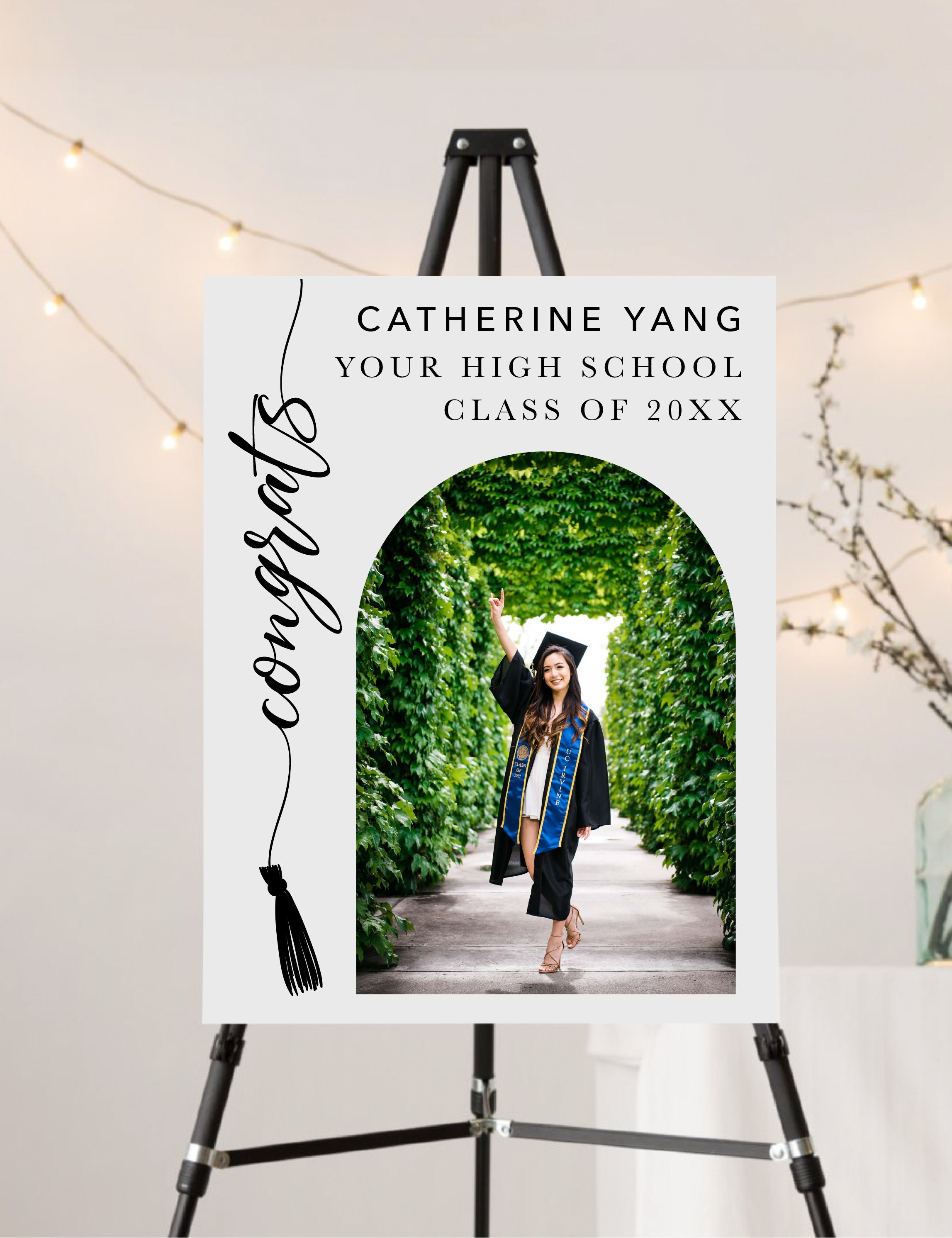 Custom Graduation Party Welcome Sign Graduation Photo and Tassel ...