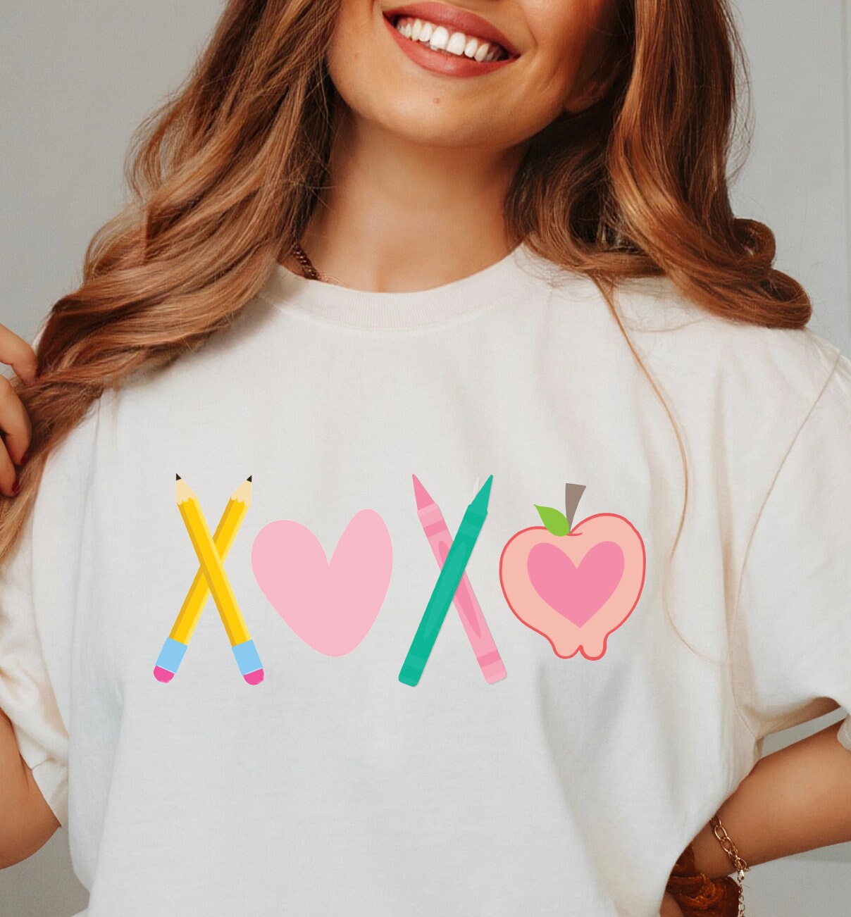 Teachers Appreciation Gift Shirt Png Xoxo Pencil Heart Teacher Png