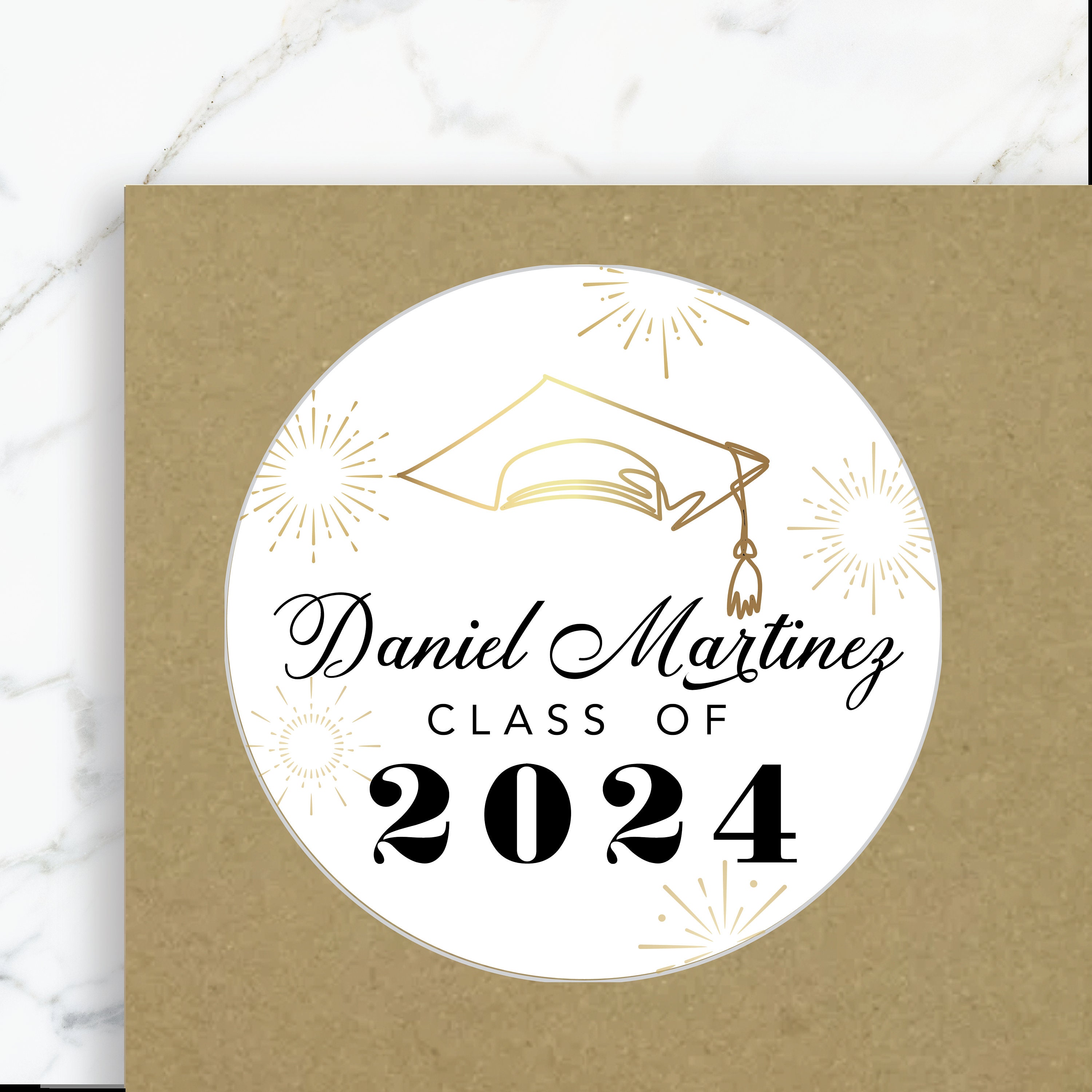 Black and Gold Personalized Graduation Label Customized Graduation ...