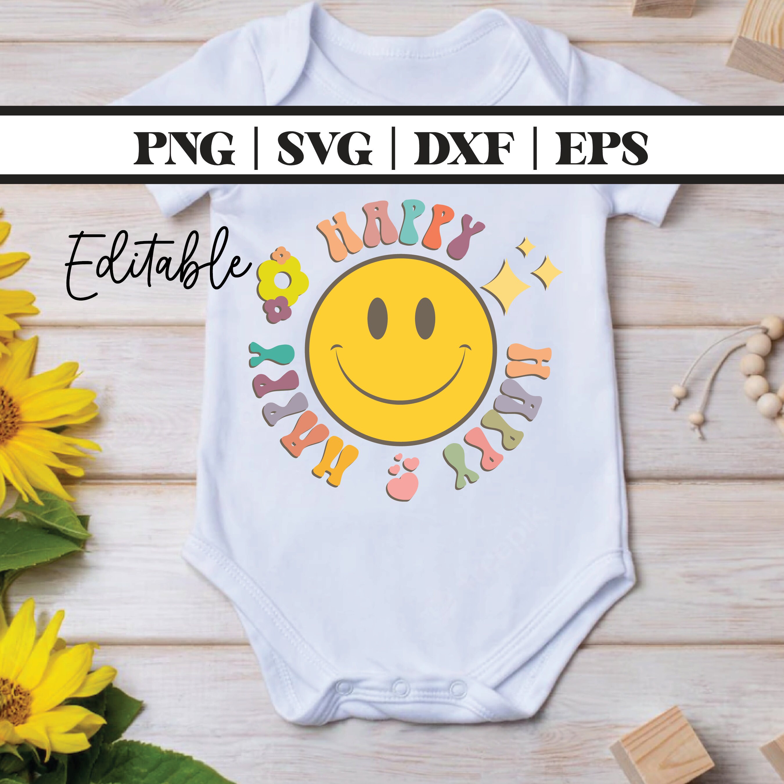 Happy Happy Happy Smiley Face Png 60s Smiley Face Svg Cut - Etsy