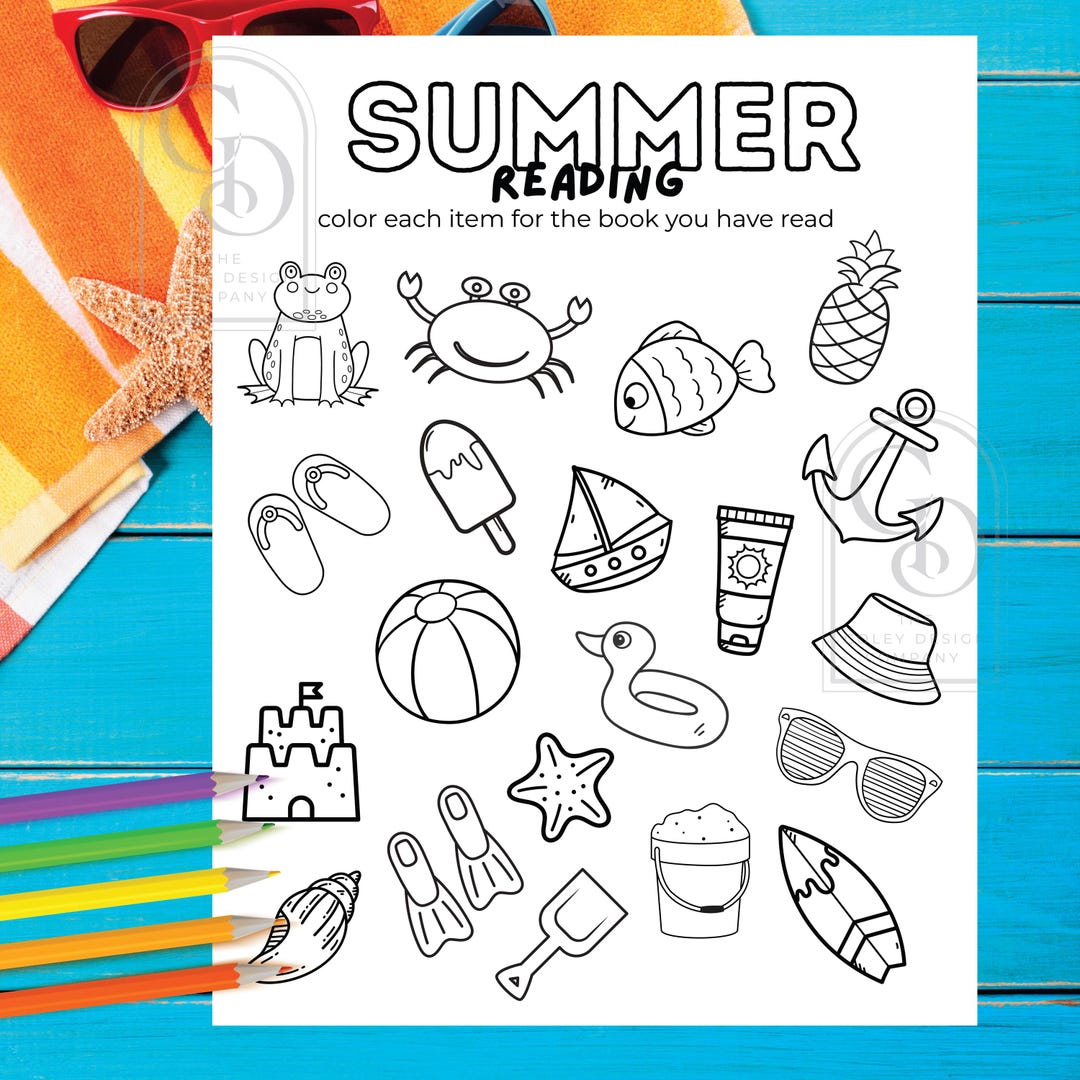 Summer Reading Coloring Sheet: Homeschool Activity (PDF Download) Pre K ...