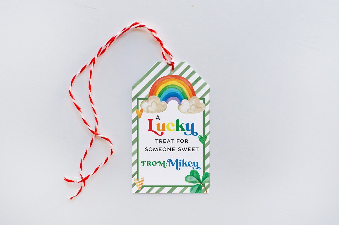 Customize Rainbow St Patty Day Printable Favor Tag Sweet Treat St ...