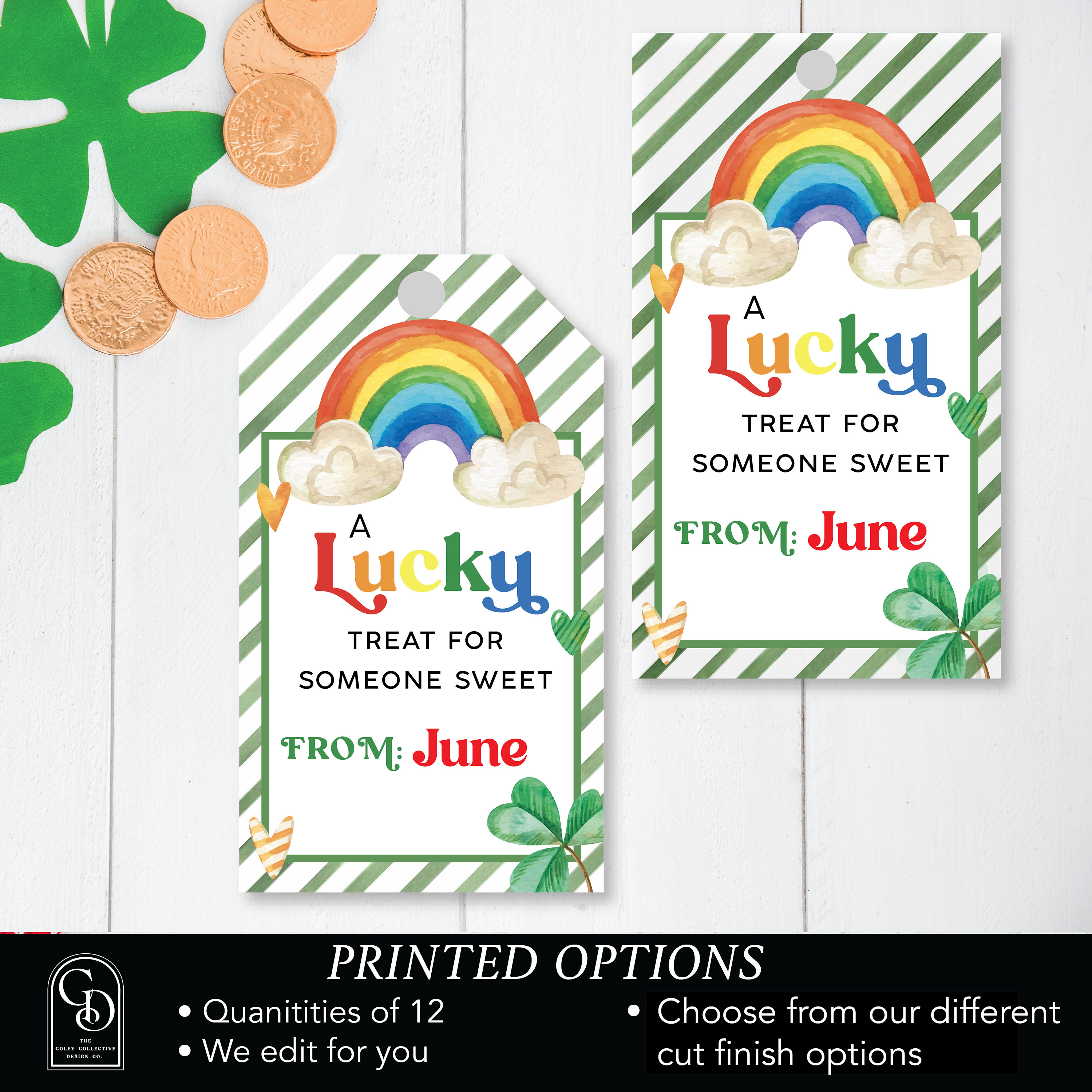 Rainbow St Patty Day Printable Favor Tag Sweet Treat St Patrick Day ...