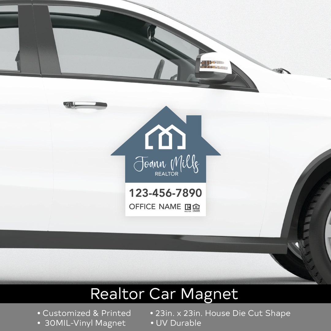 Customizable Realtor Magnet House Shaped Car Magnet Large Realtor ...