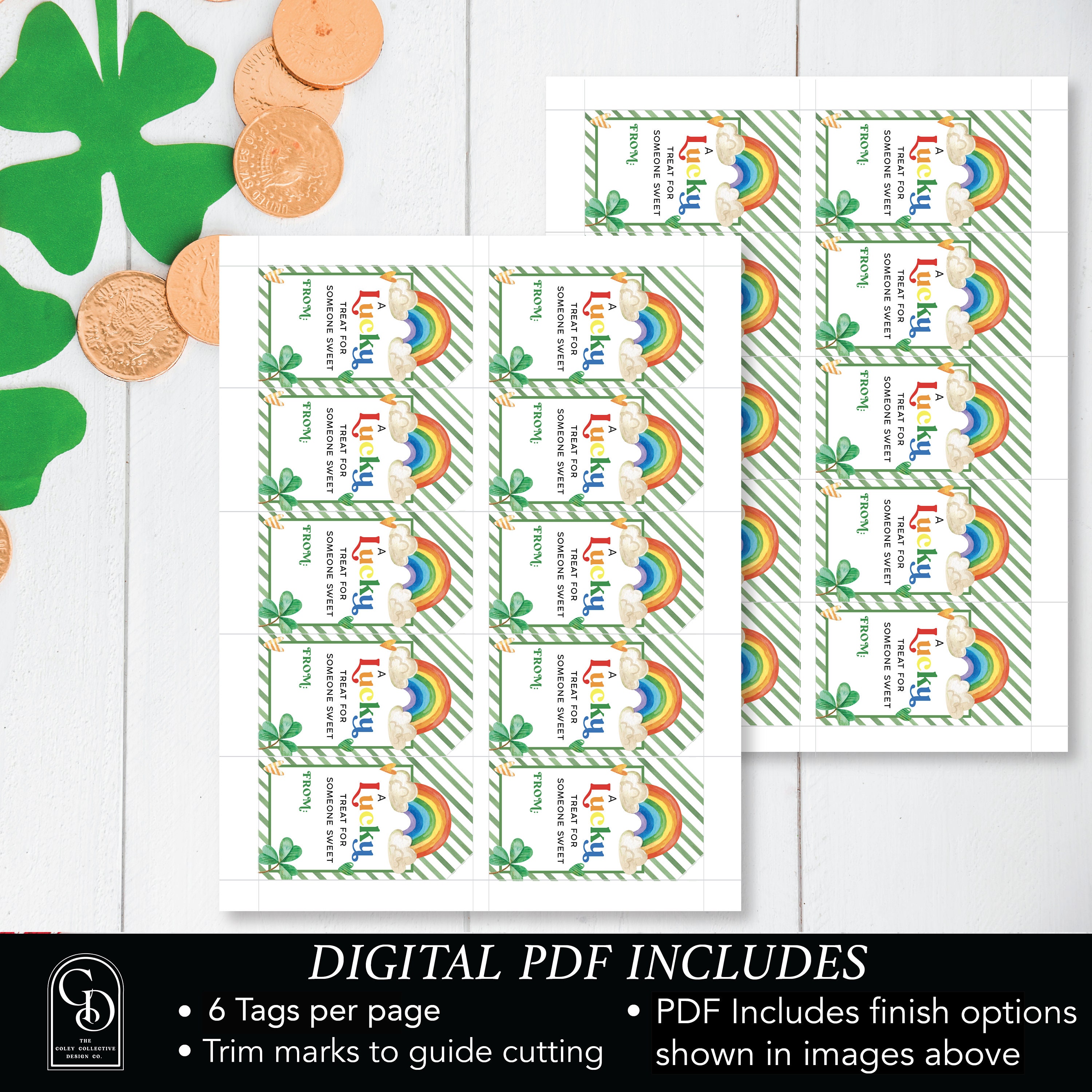 Rainbow St Patty Day Printable Favor Tag Sweet Treat St Patrick Day ...