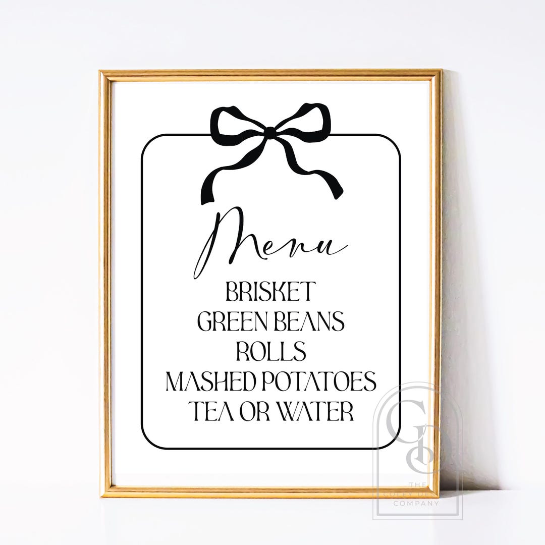 Custom Black Bow Coquette Birthday Party Favor Signage Custom Food ...
