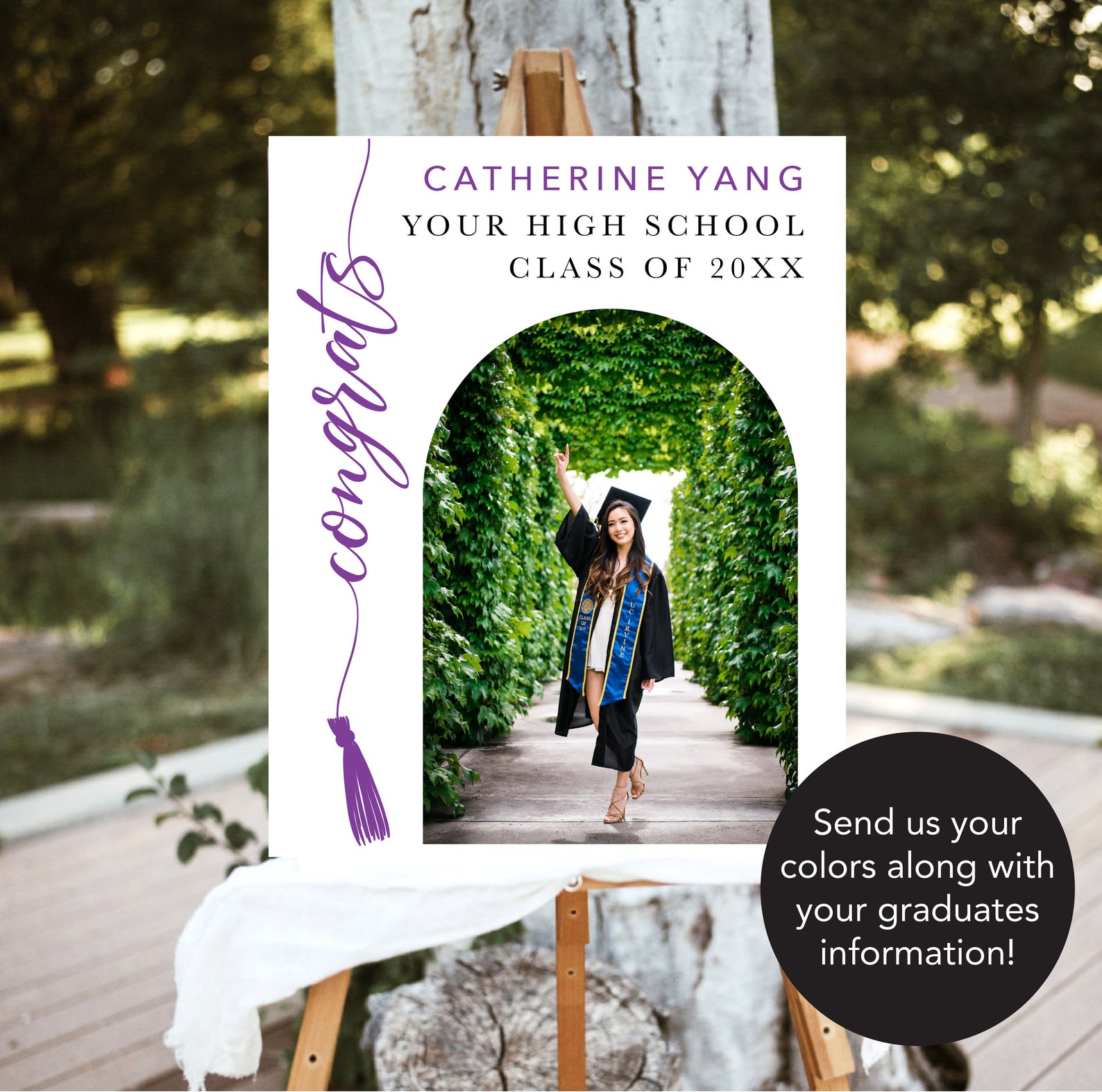 Custom Graduation Party Welcome Sign Graduation Photo and Tassel ...