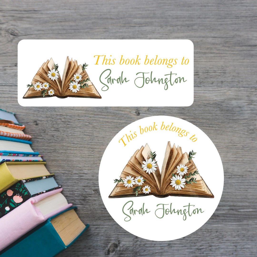 Personalized Teacher Book Label Custom Floral Book Belongs to Sticker ...