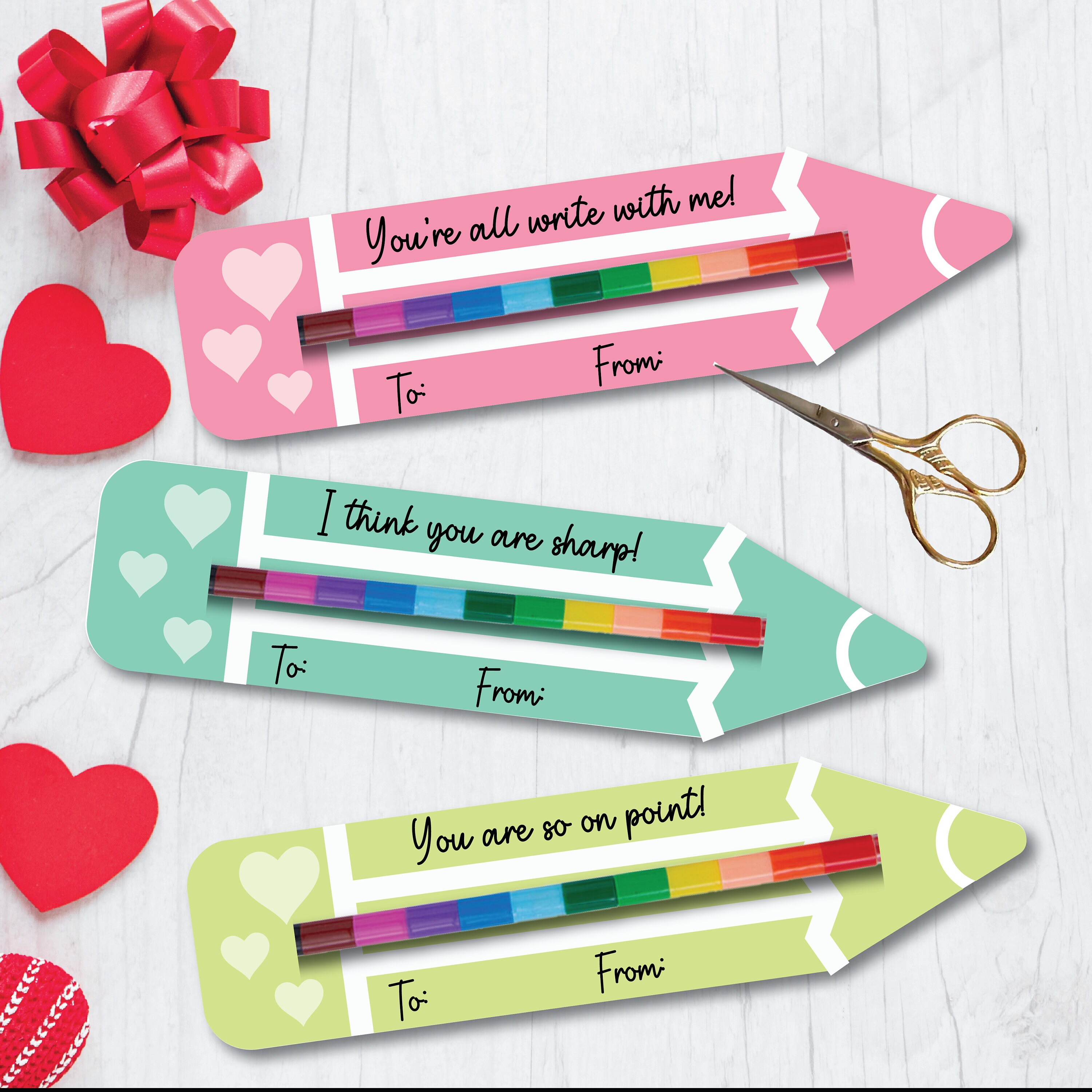 Pencil Valentine Printable Youre the Write Friend for Me Back to School ...