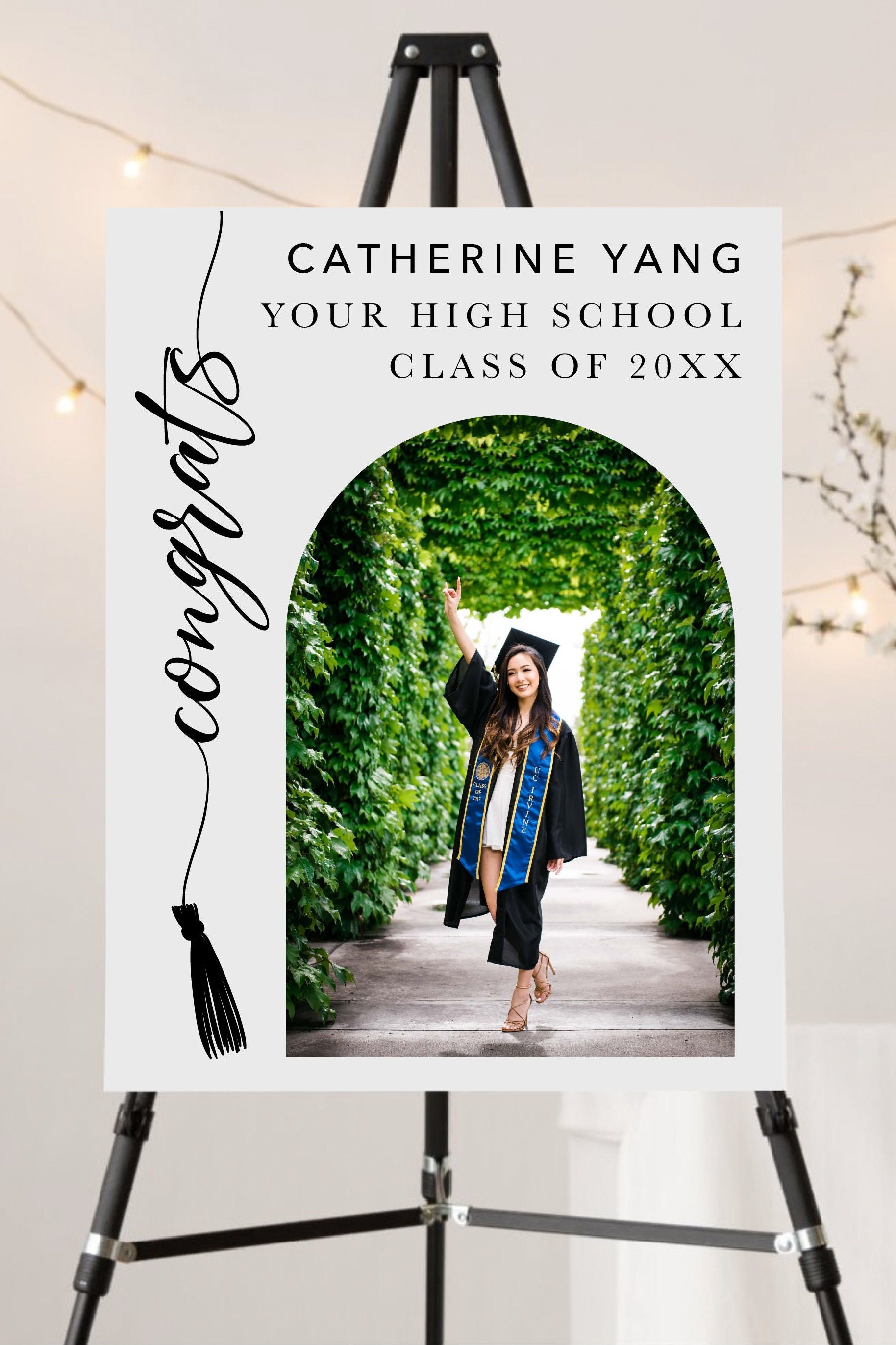 Custom Graduation Party Welcome Sign Graduation Photo and Tassel ...