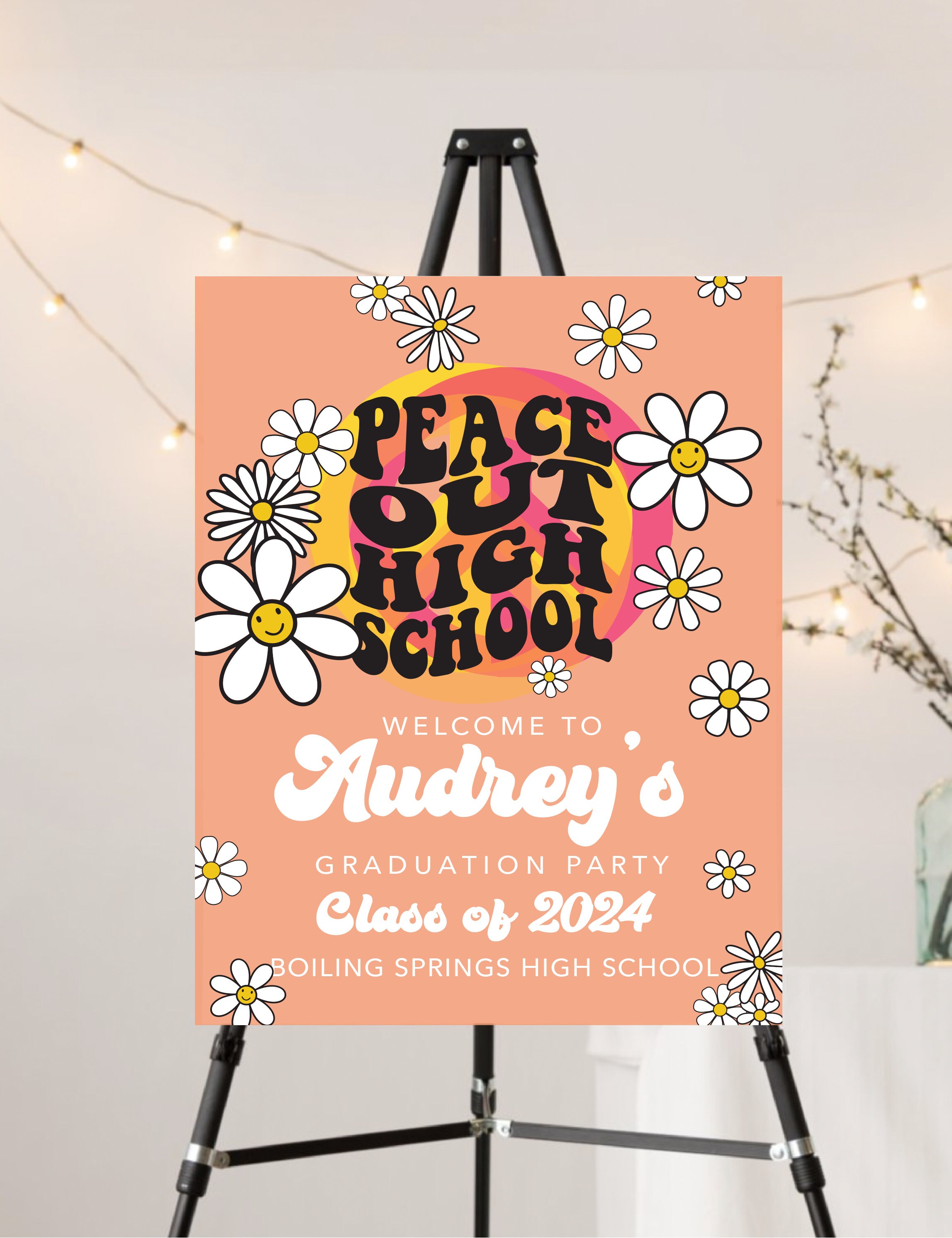 Peace Out High School Graduation Sign for Girl Graduation Party Welcome ...