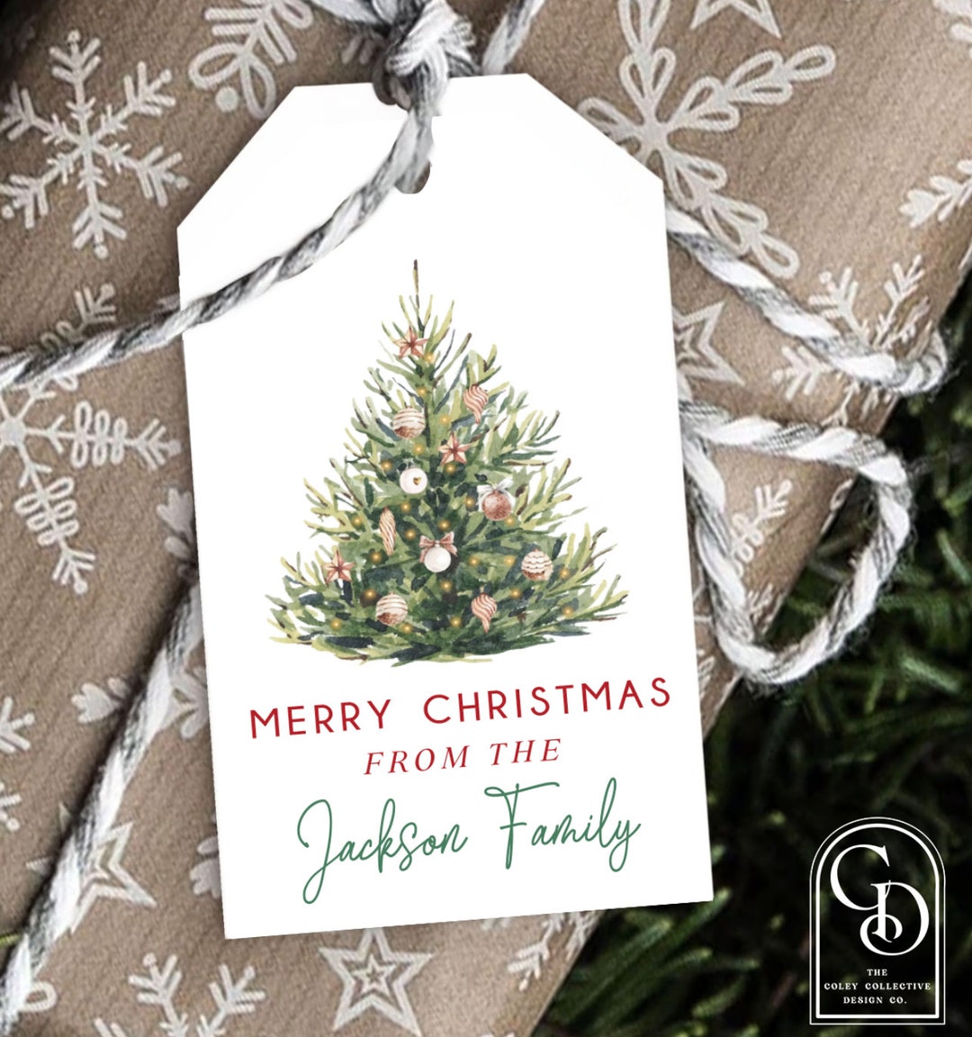 Custom Christmas Tag Personalized Vintage Christmas Tree Tag Custom ...