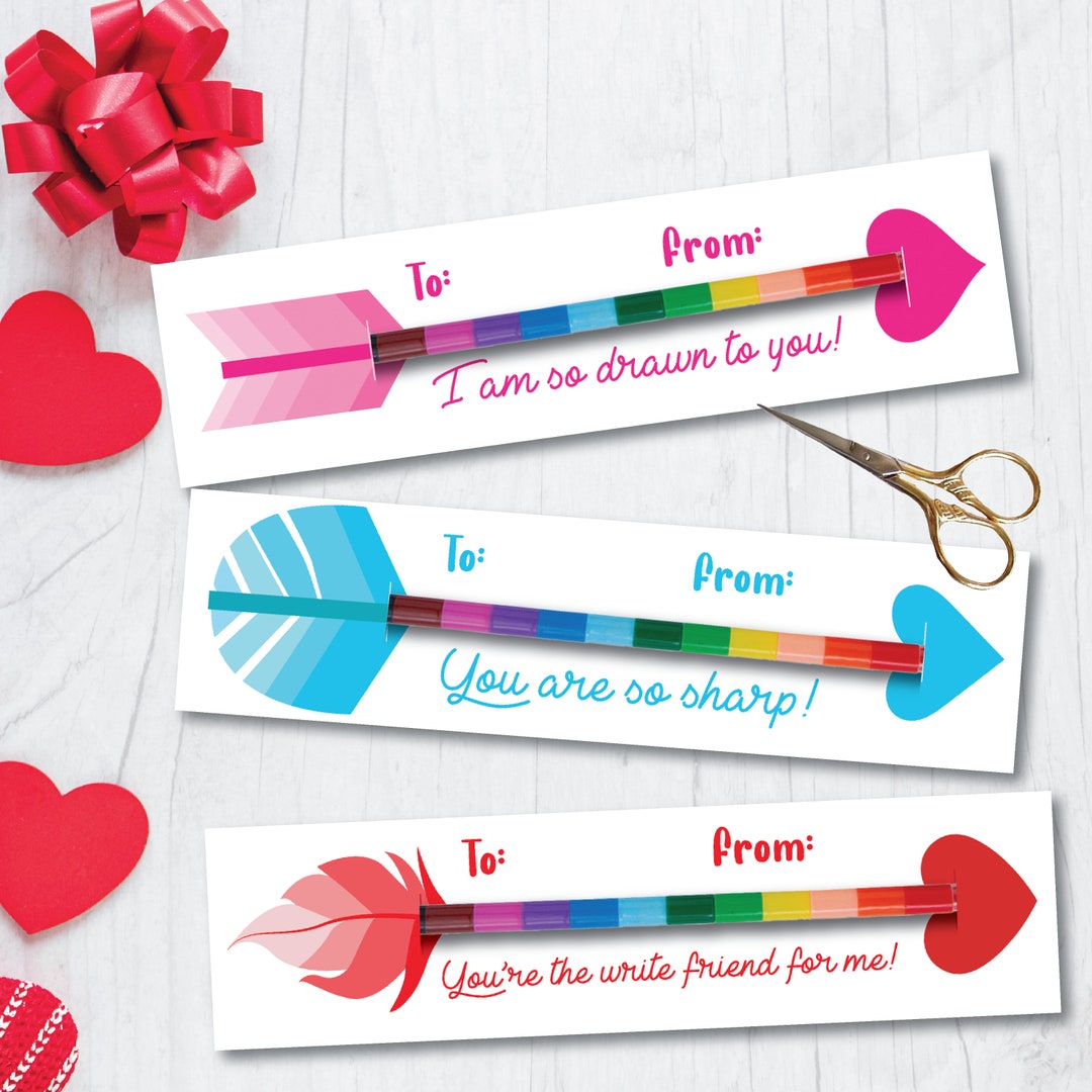 Pencil Valentine Printable Youre the Write Friend for Me Valentine ...