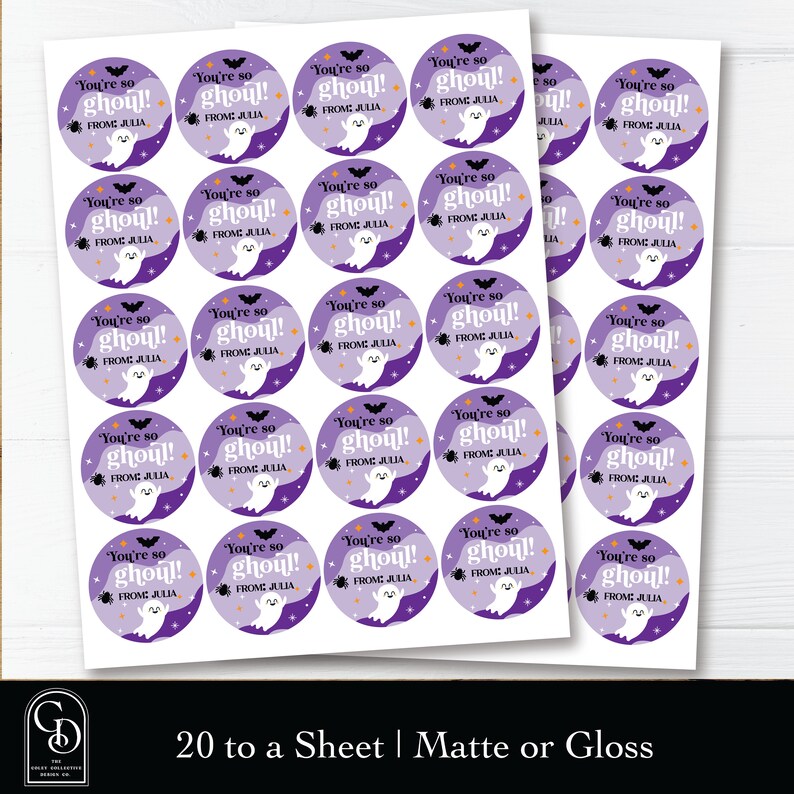 Personalized Halloween Party Favor Label Cute Ghost Class Favor Tag ...