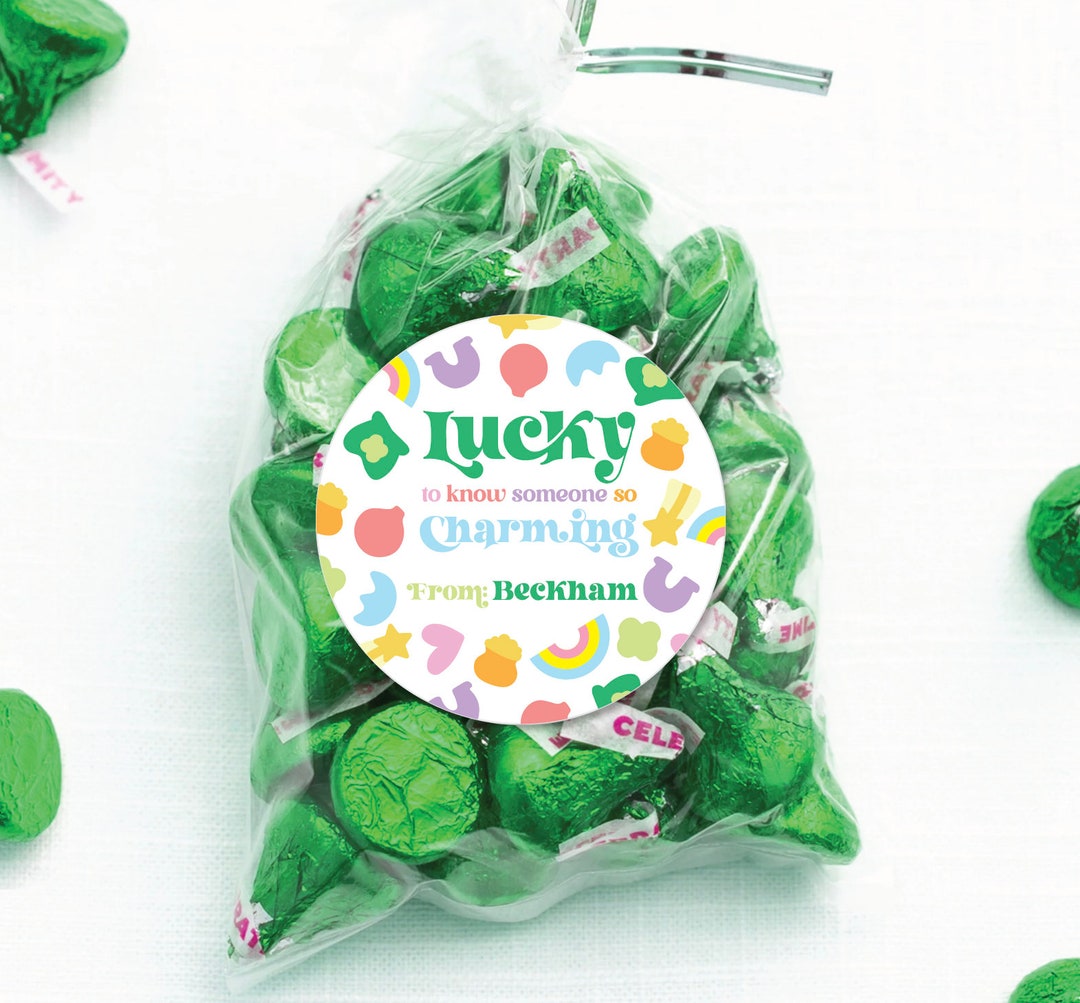 Custom Lucky Charms Favors Tag St Patty Day Birthday Sticker St ...