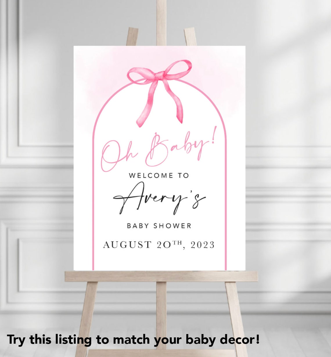 Coquette Pink Bow Return Address Label Girl Baby Shower Customized ...