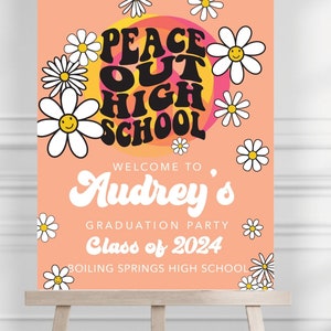 Peace Out High School Graduation Sign for Girl Graduation Party Welcome ...