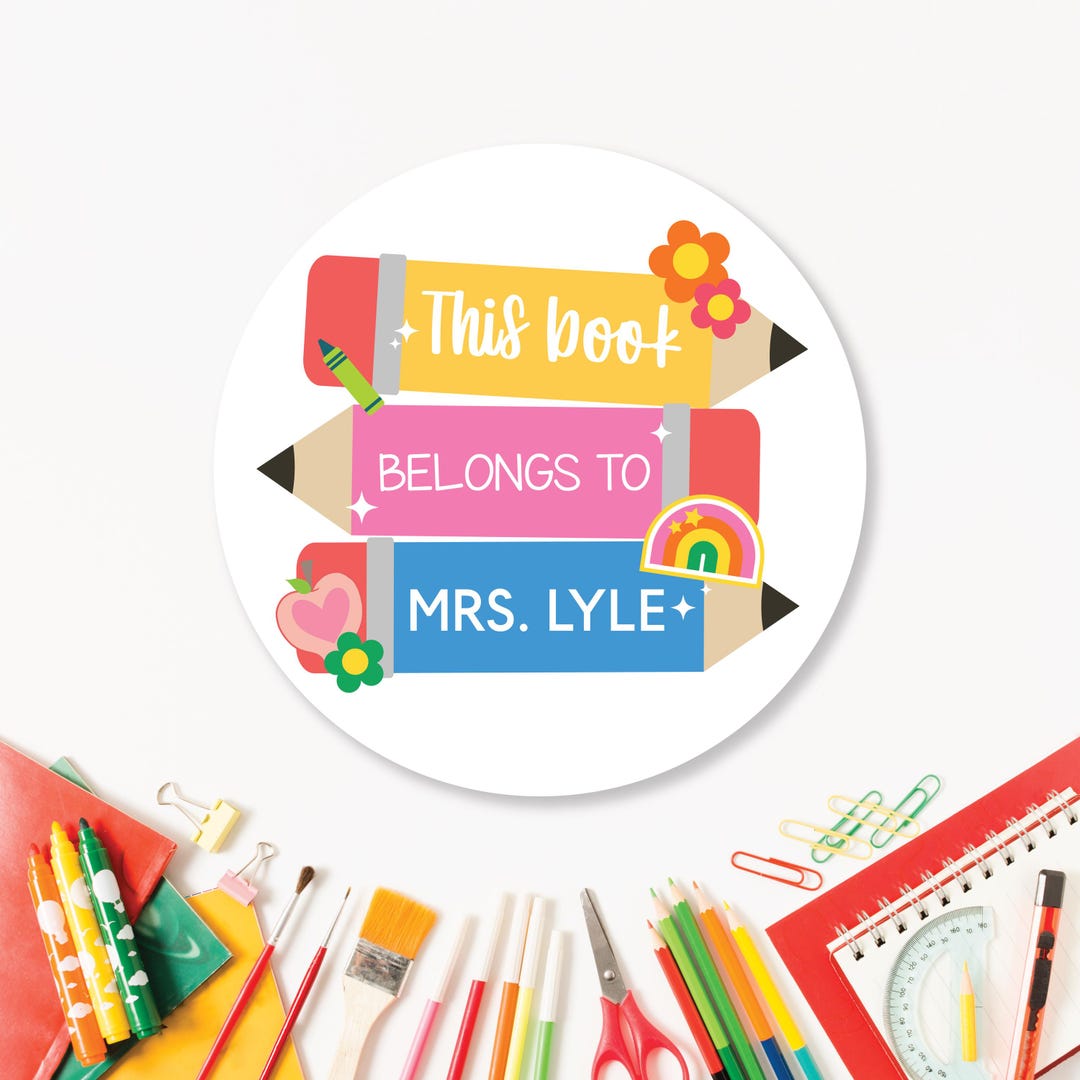 Personalized Teacher Book Label Custom Book Belongs to Sticker Book ...