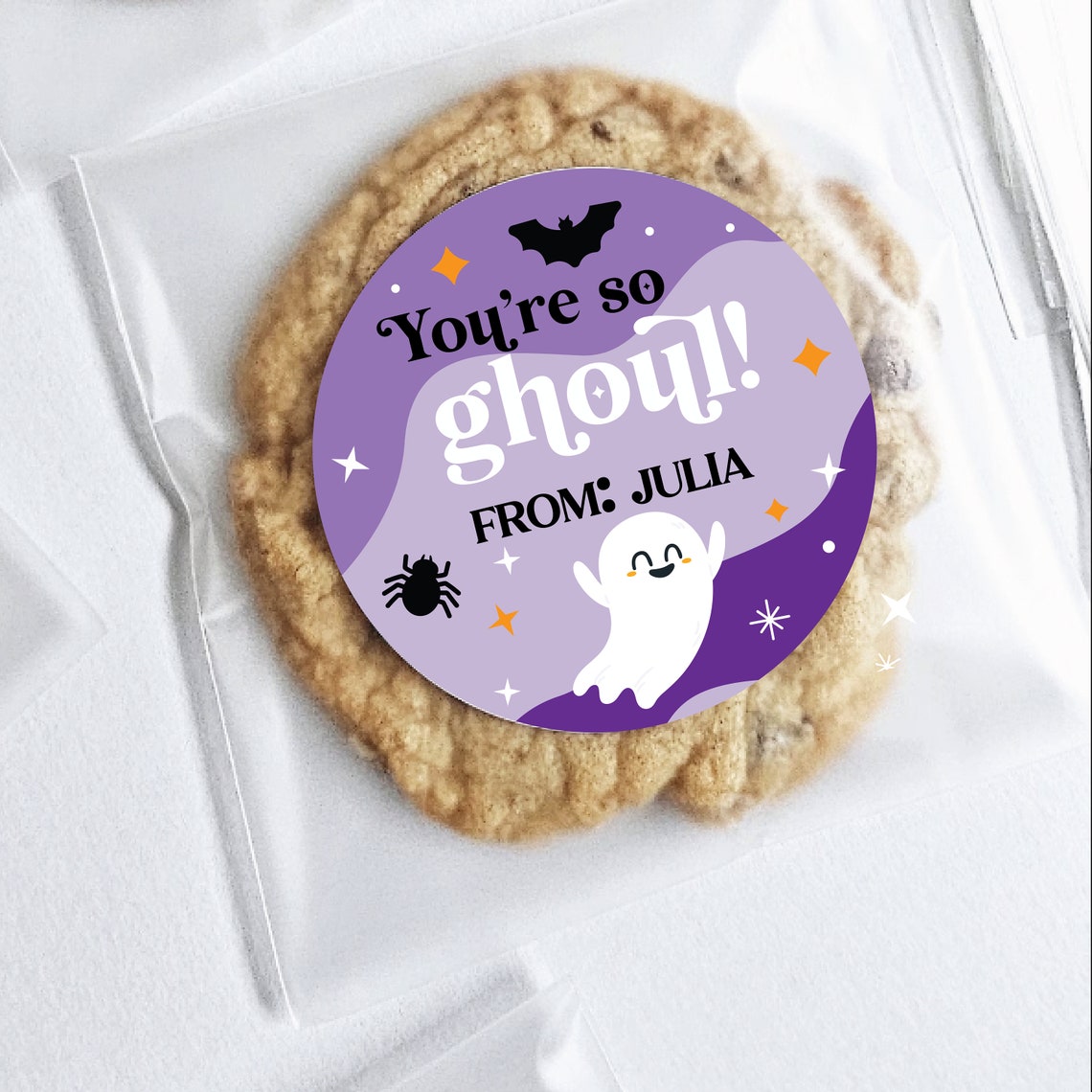 Personalized Halloween Party Favor Label Cute Ghost Class Favor Tag ...