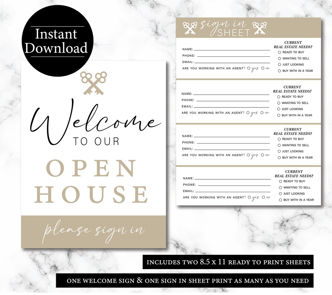 Realtor Open House Printable Sign in Sheet Elegant Realtor Printable ...