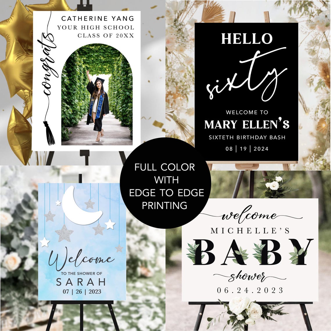 Half Arched Wedding Sign Printed Half Arch Welcome Sign Baby Shower ...