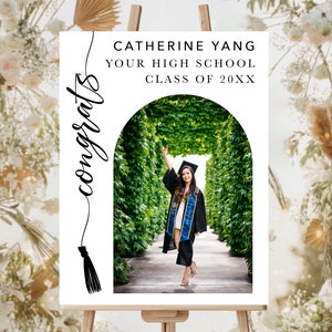 Custom Graduation Party Welcome Sign Graduation Photo and Tassel ...