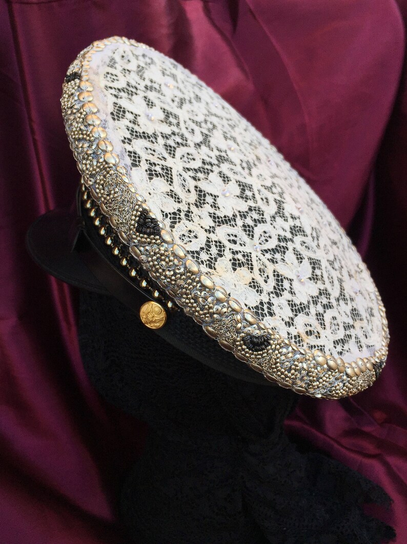 Leather & Lace Military Captain's Hat - Etsy