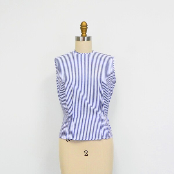 White Cotton Back Button Blouse - Etsy