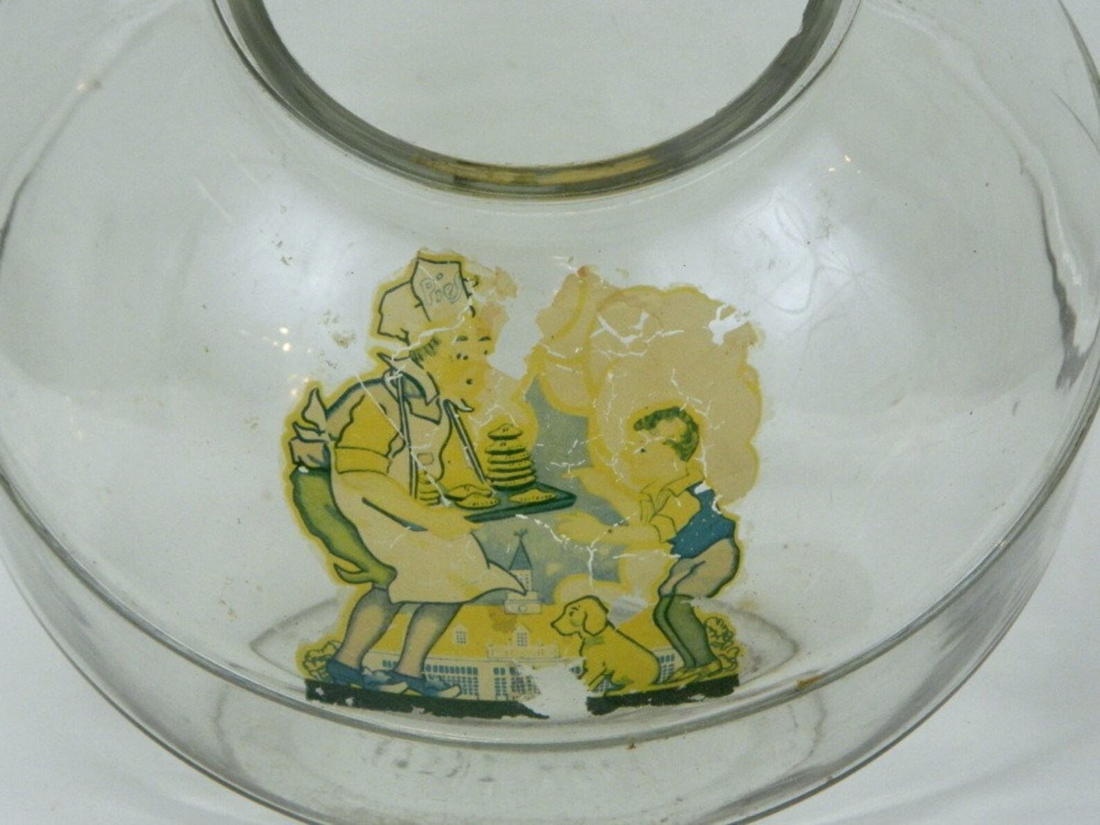 Vintage Large Tilted Glass Penny Candy Jar ... Picture of Pie - Etsy