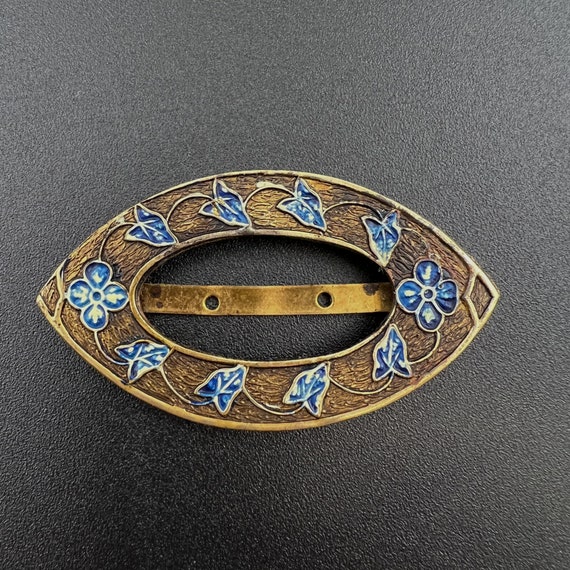Vintage Brass and Enamel Belt Buckle - Etsy