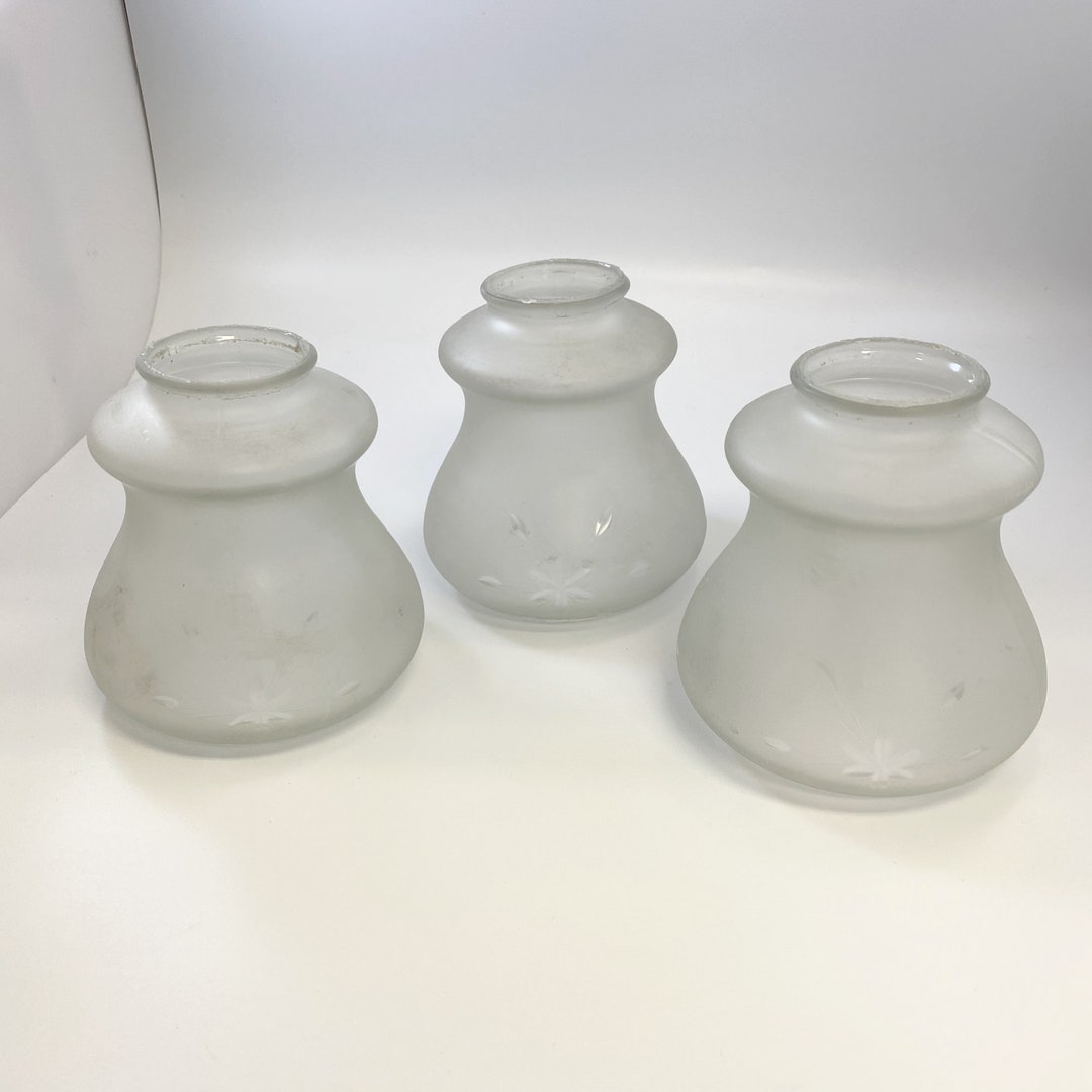 Set of 3 Frosted Glass Light Fixture Globes - Etsy