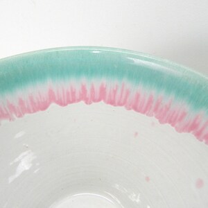 Vintage Drip Pottery Bowls...pair of 2 Matching Bowls...aqua Blue ...