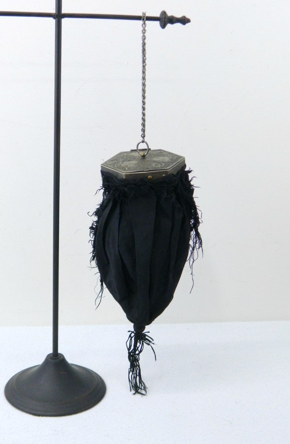 Black Victorian Reticule ... Antique Mourning Purse, … - Gem