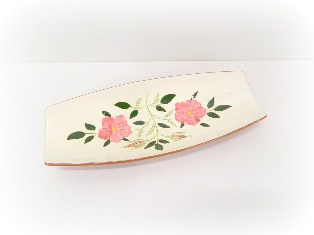 Vintage Stangl Pottery Relish Serving Tray 1940s Plate Wild Rose ...