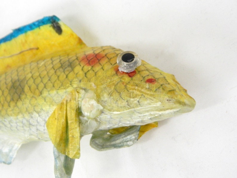 Vintage Faux Fish ... Decoupage Fish Model ... Bright Yellow - Etsy