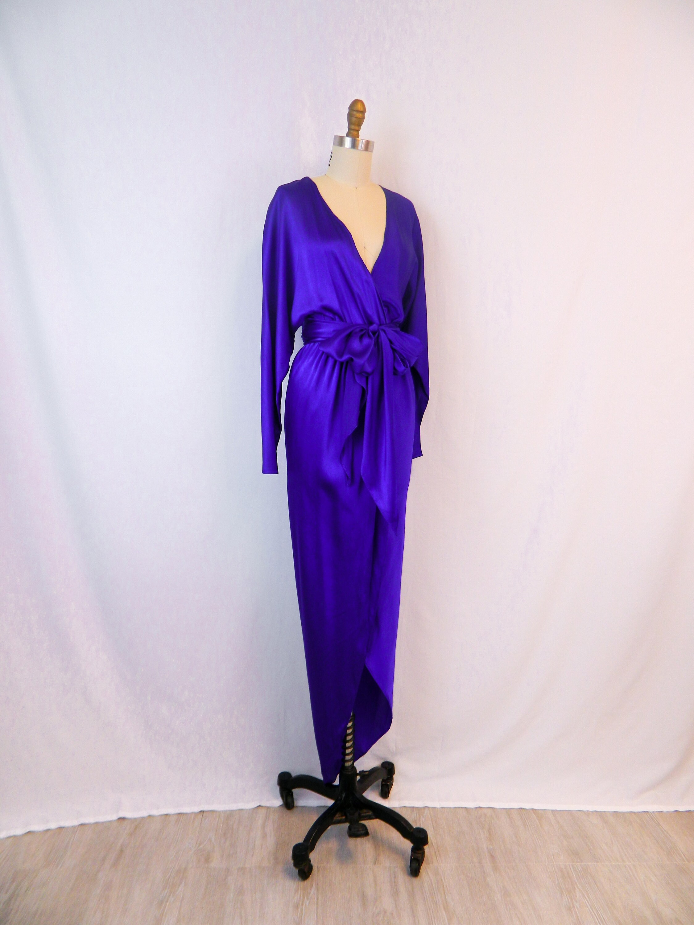 Amethyst HALSTON Wrap Dress S/M ... Vintage 1970s Iconic - Etsy