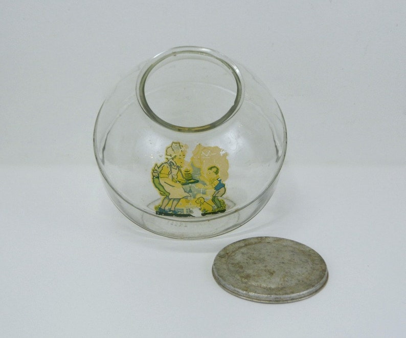 Vintage Large Tilted Glass Penny Candy Jar ... Picture of Pie - Etsy