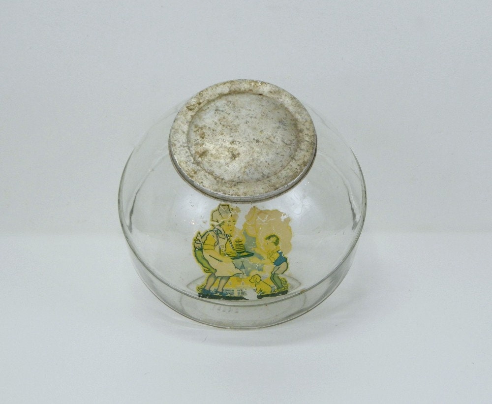 Vintage Large Tilted Glass Penny Candy Jar ... Picture of Pie | Etsy