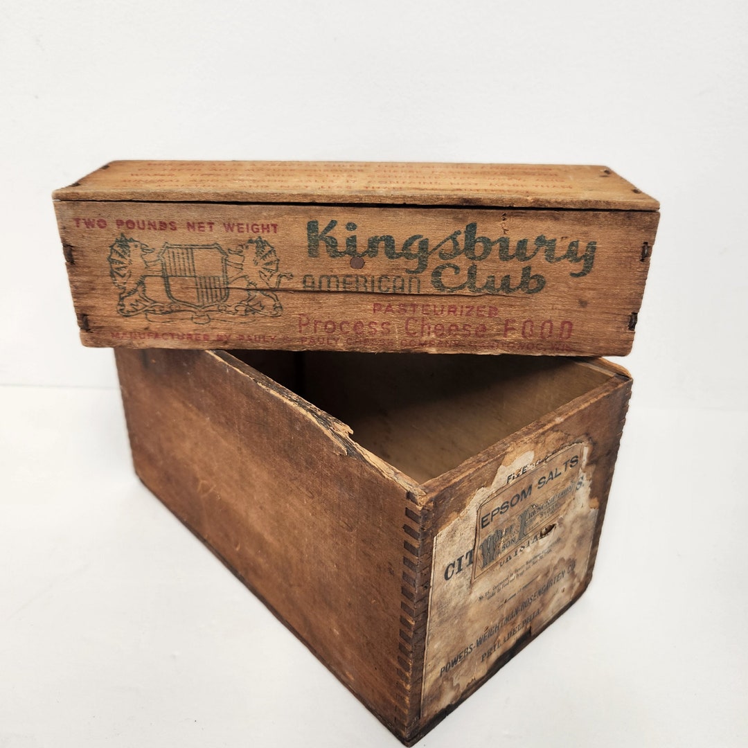 Vintage Early 1900's Pair of Vintage Wooden Boxes Epsom Salts and ...