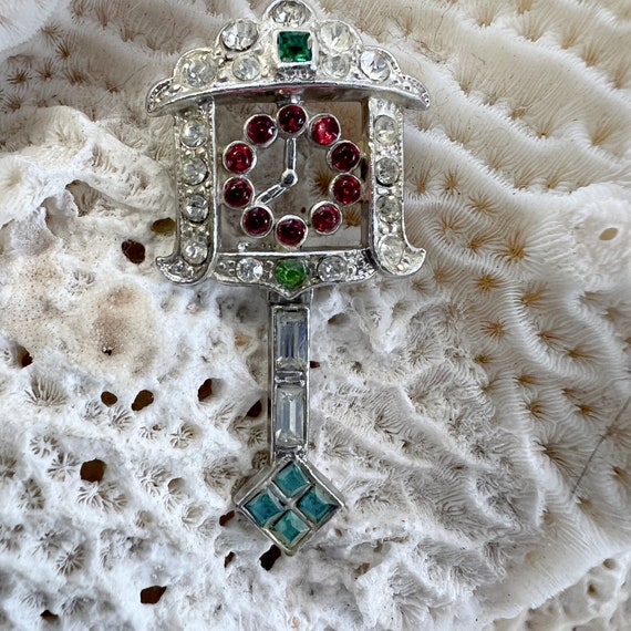 Vintage Clock Pin With Articulated Pendulum - Etsy