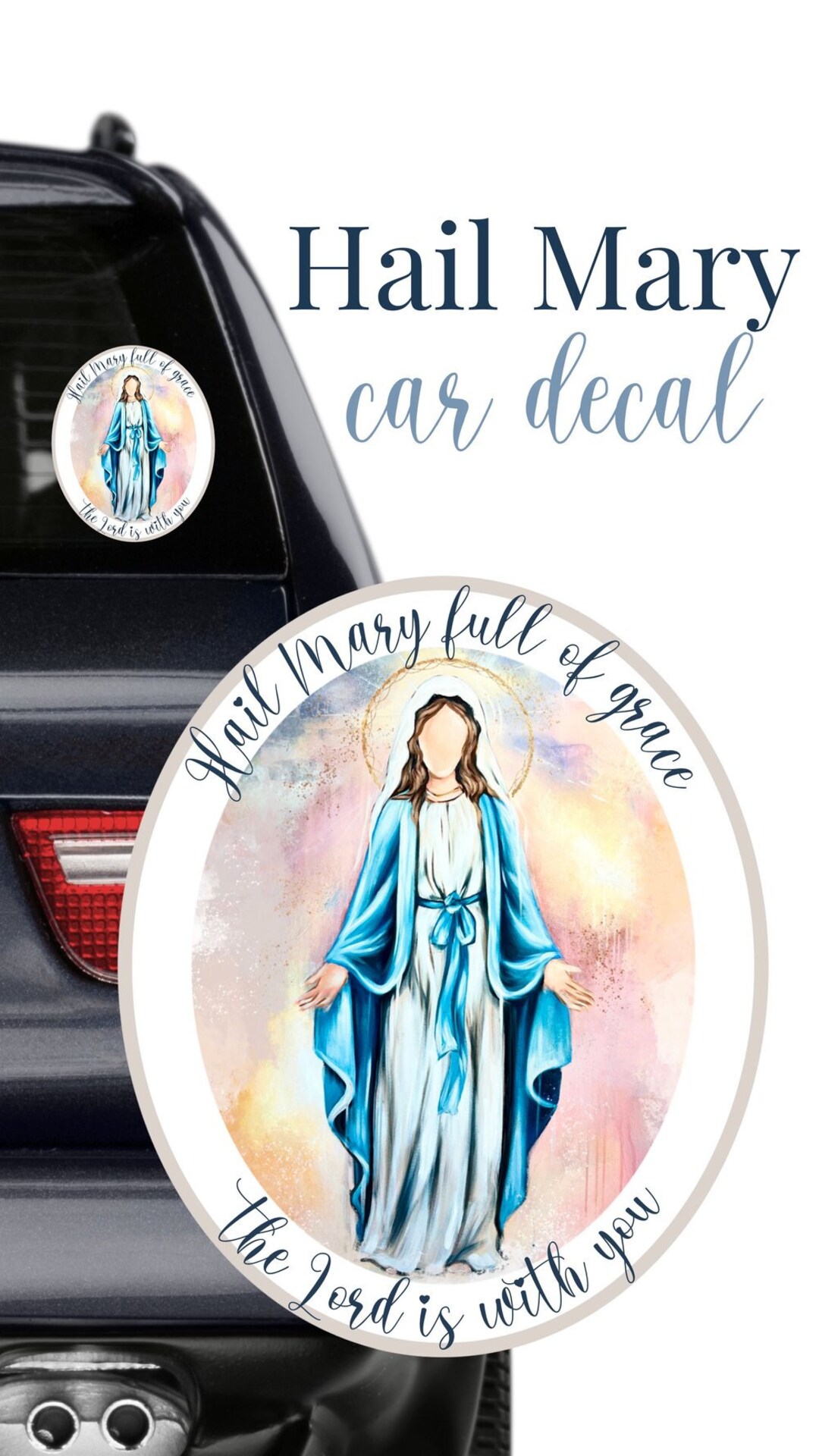 Immaculate Mary Decal, Christian Vehicle Decal, Mary Car Sticker ...