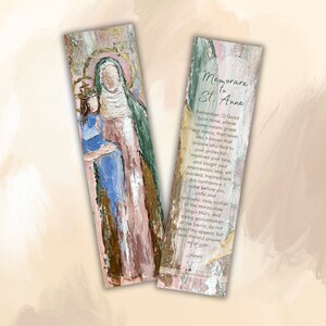 St. Anne Bookmark, Memorare, Catholic Prayer Gift, Book Nerd, Mother of ...