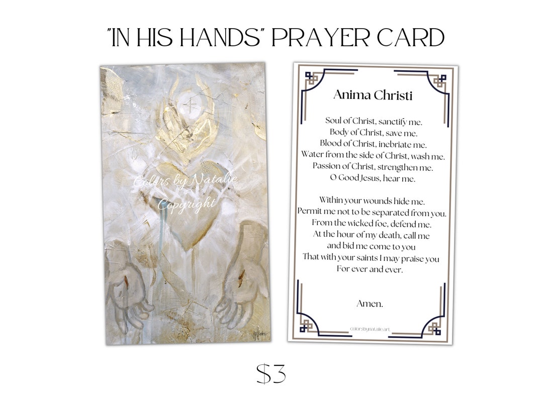 Sacred Heart Card, Stigmata, Christian Gift Idea, in His Hands Prayer ...