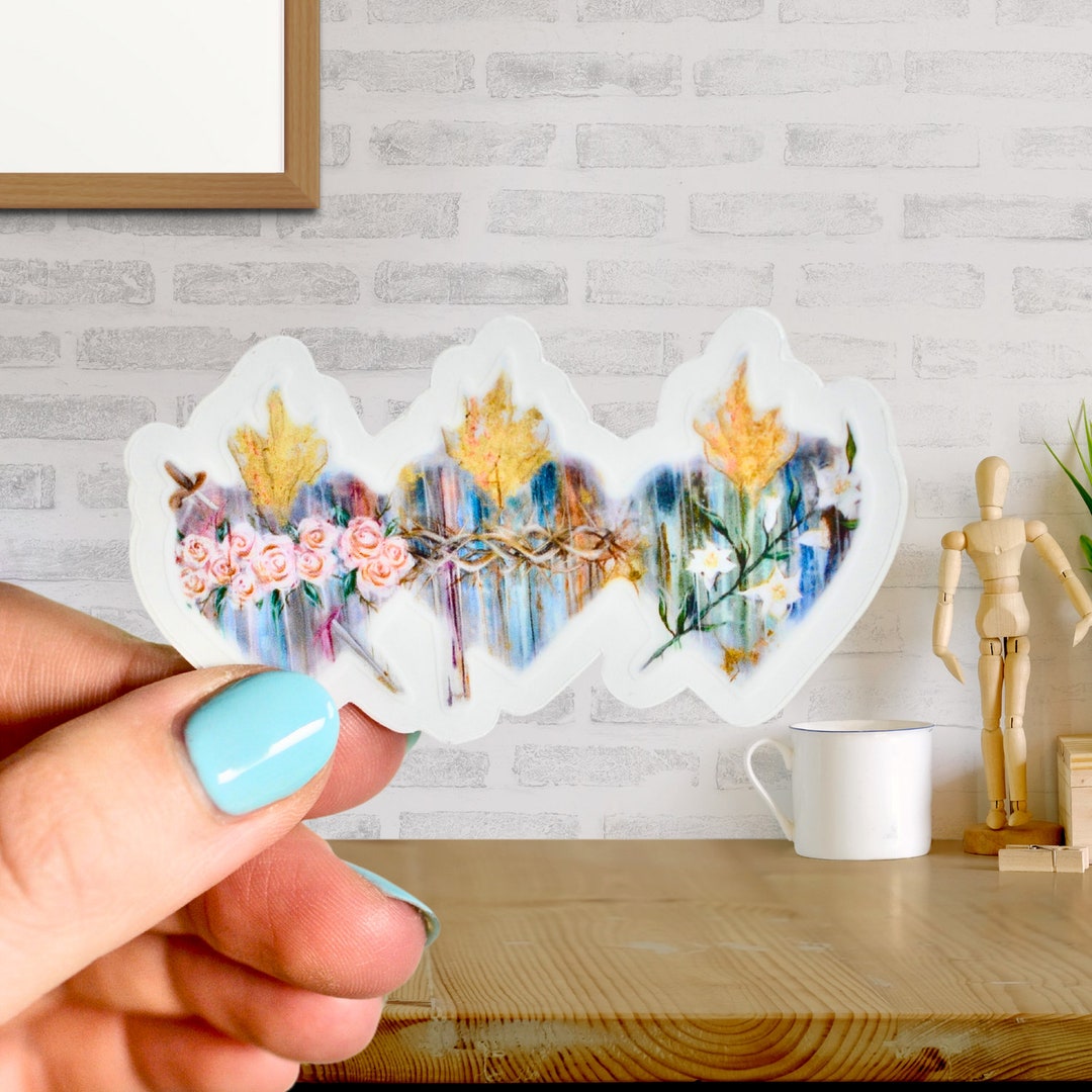 Holy Family Sticker, 3 Hearts Sticker, Catholic Sticker, Religious ...