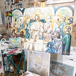 Last Supper Print, Last Supper Art, Easter Art, Catholic Art, Catholic ...