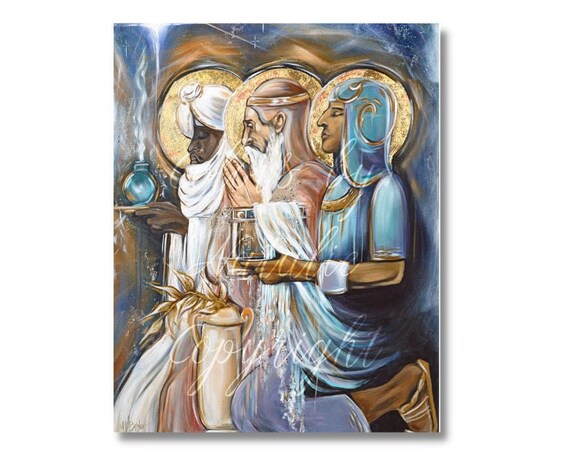 Three Wise Men Three Kings Art Nativity Print Nativity Art - Etsy