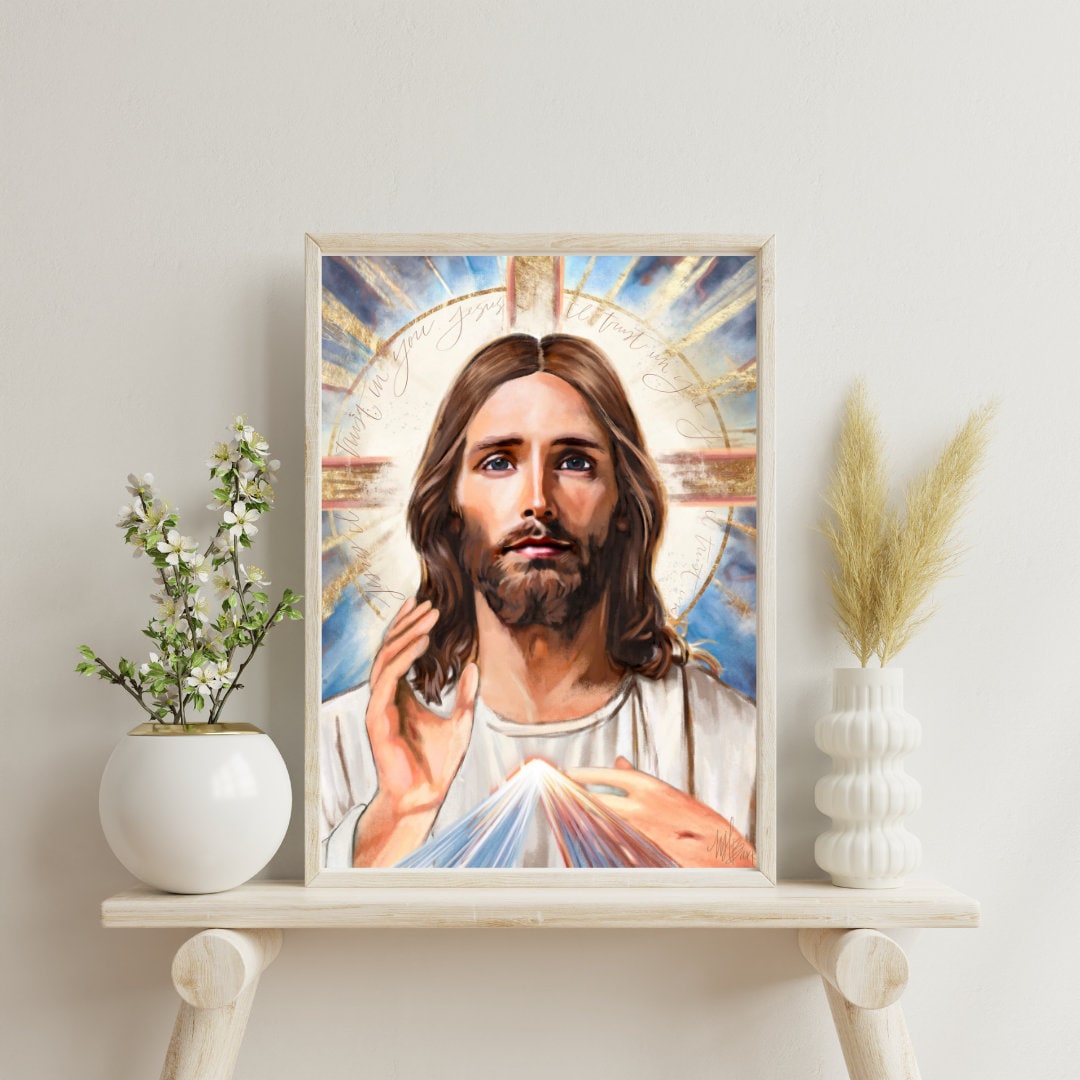 The Merciful Gaze of Jesus, Art Print, Jesus Art, Jesus Statue ...