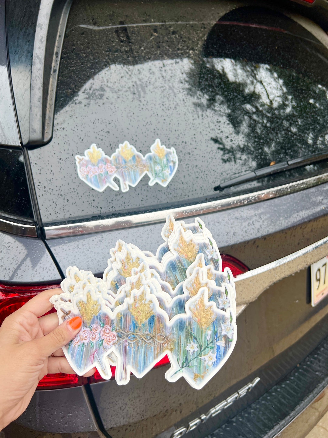 3 Hearts Car Decal in Color, Holy Family Decal, Vehicle Decals ...