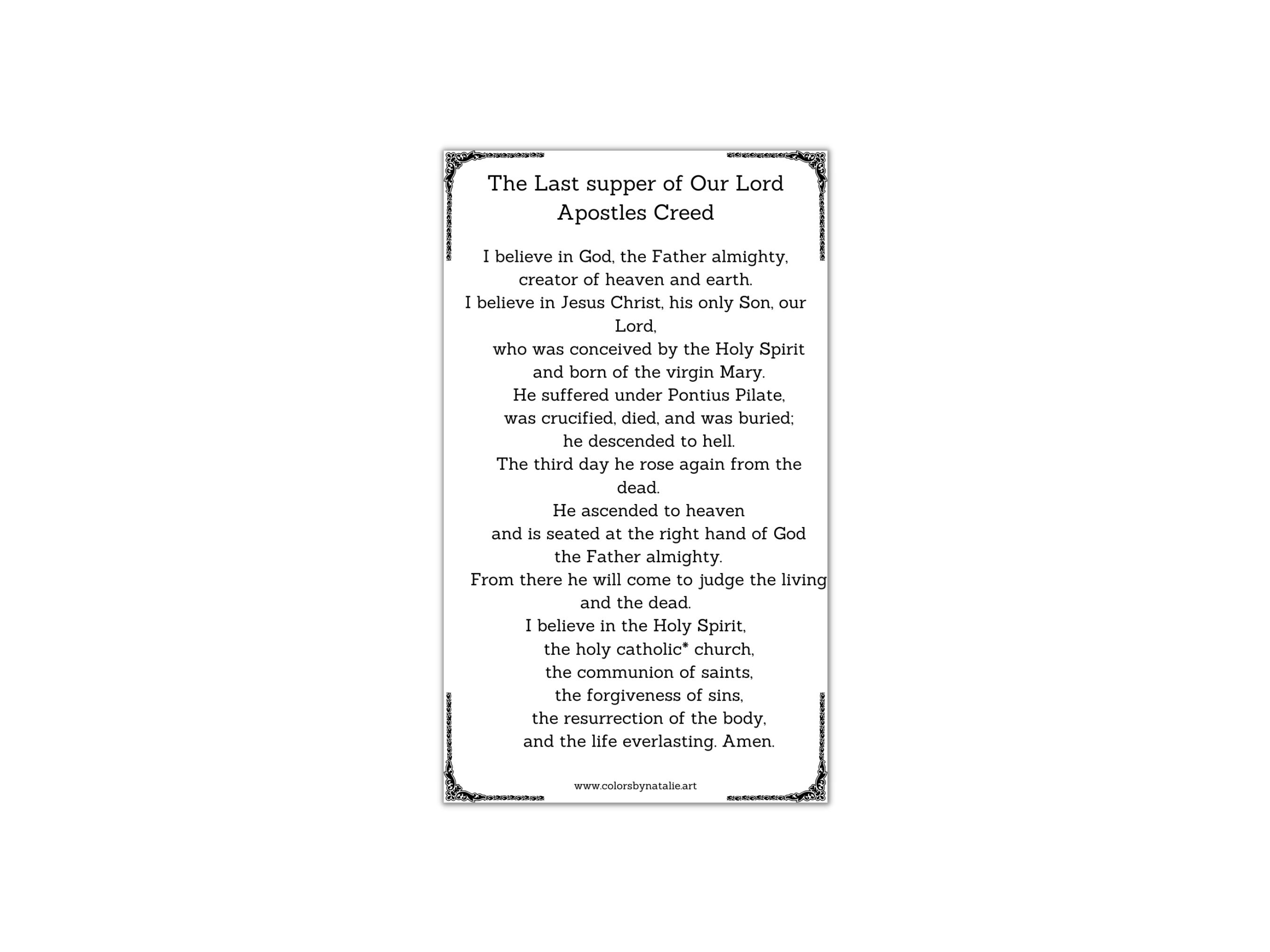 Lord's Supper Prayer Last Supper Prayer Card Catholic - Etsy